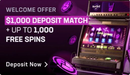 Hard Rock Bet Review - 100% Bonus + up to 1000 Spins in NJ